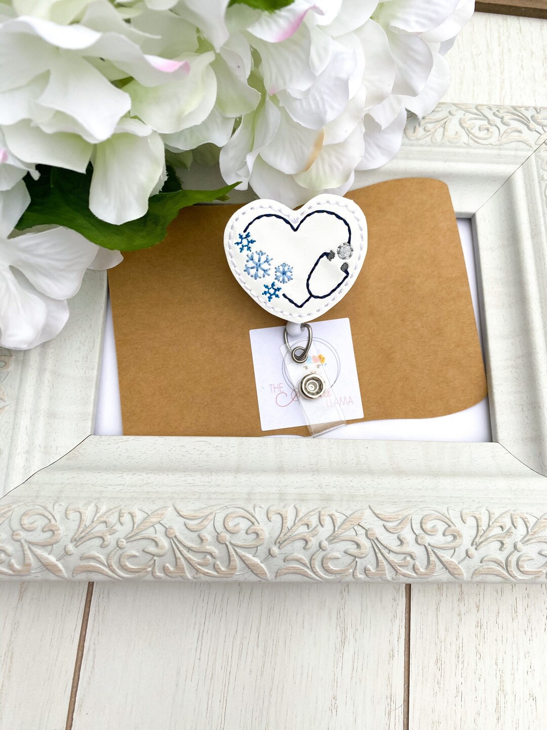 Snowflake Stethoscope Badge Topper, Nurse Badge Reel, Winter Badge ...