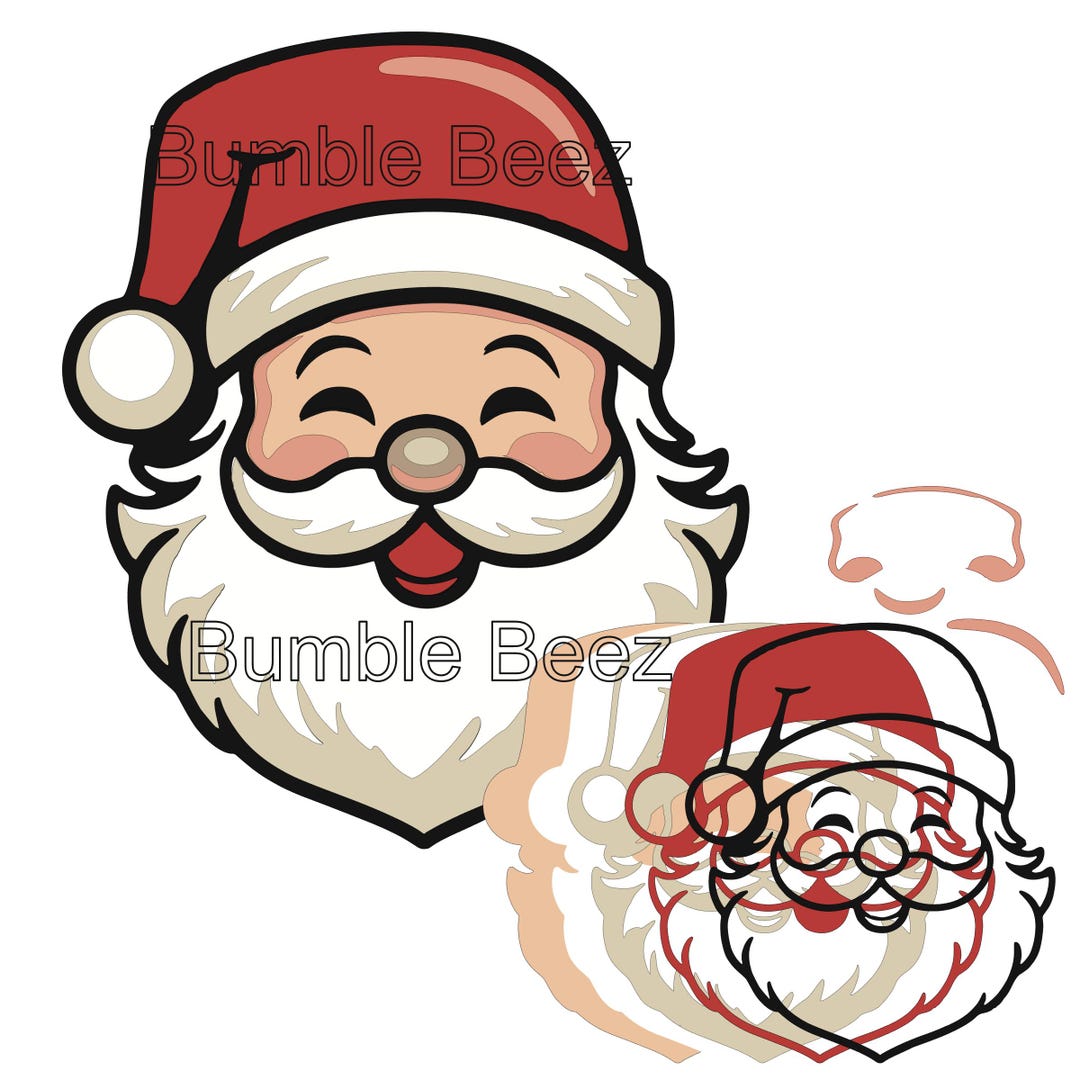 5-layered Santa SVG | Christmas Laser Cut File | CNC, Glowforge ...