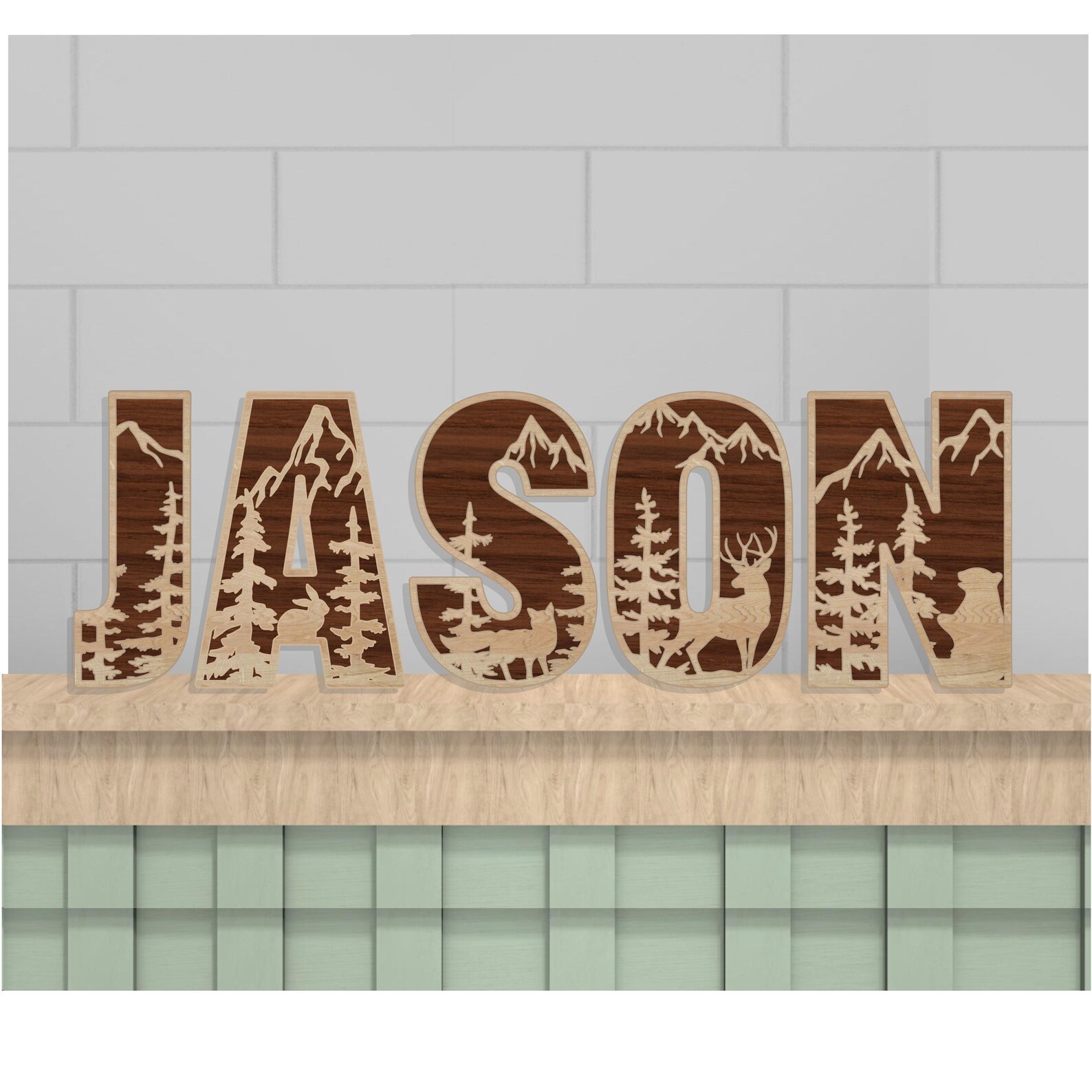 A-Z Alphabet SVG Bundle | Forest & Mountain Letters | Laser Cut Files ...