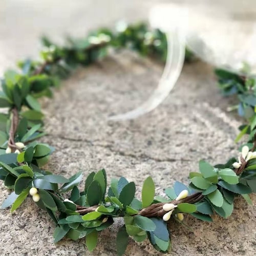 Wedding Flower Crown Bridal Green Crown Greenery Crown Women - Etsy