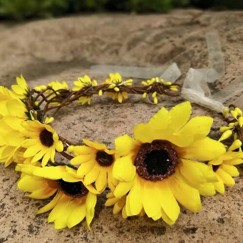 Sunflower Crown Sunflower Headband Baby Flower Girl Crown Fall - Etsy