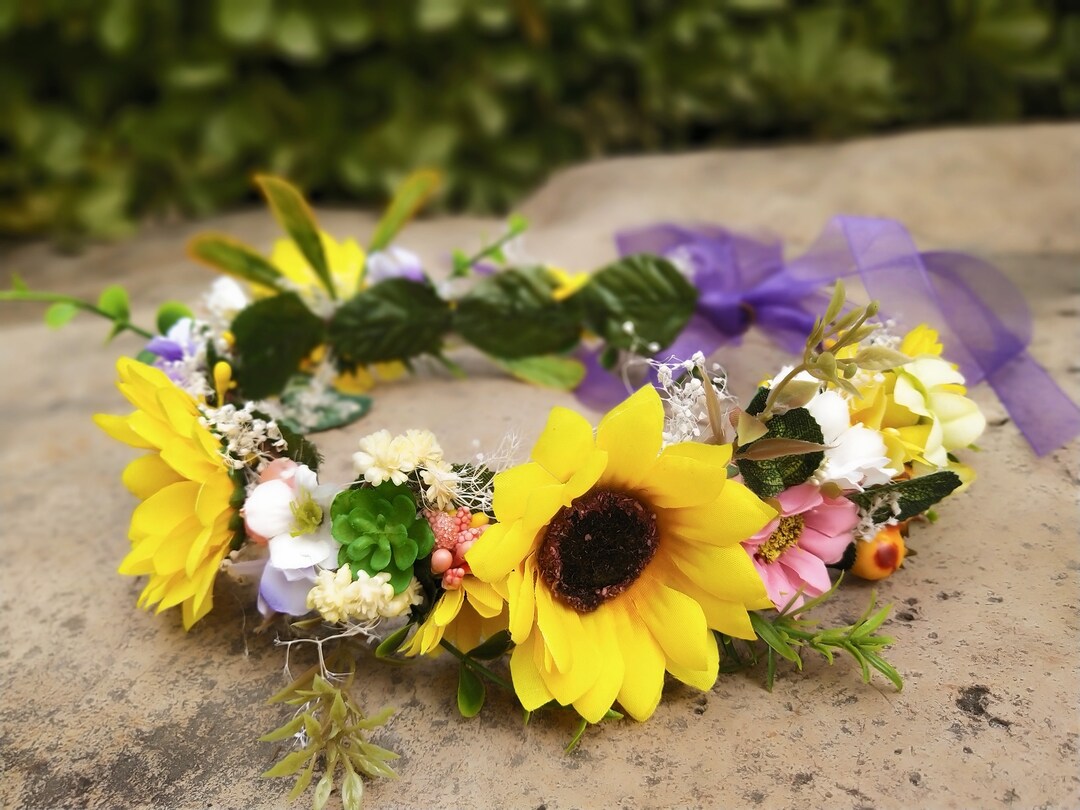 Sunflower Crown Sunflower Headband Fall Flower Crown Baby - Etsy