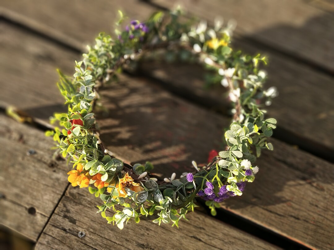 Eucalyptus Leaves Flower Crown Floral Crown Rustic Flower Girl Flower ...