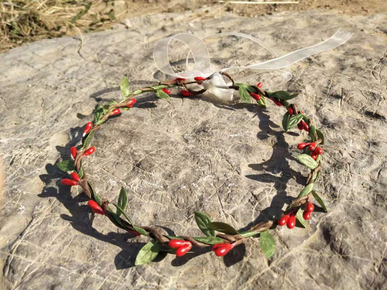 Wedding Bridal Headpiece Red Berry Crown Christmas Flower | Etsy