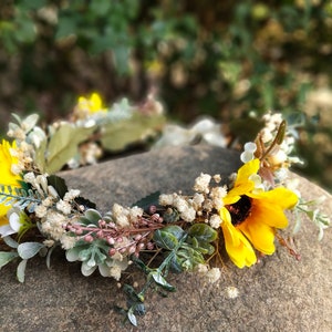 Fall Flower Crown Sunflower Crown Sunflower Headband Succulents Flower ...