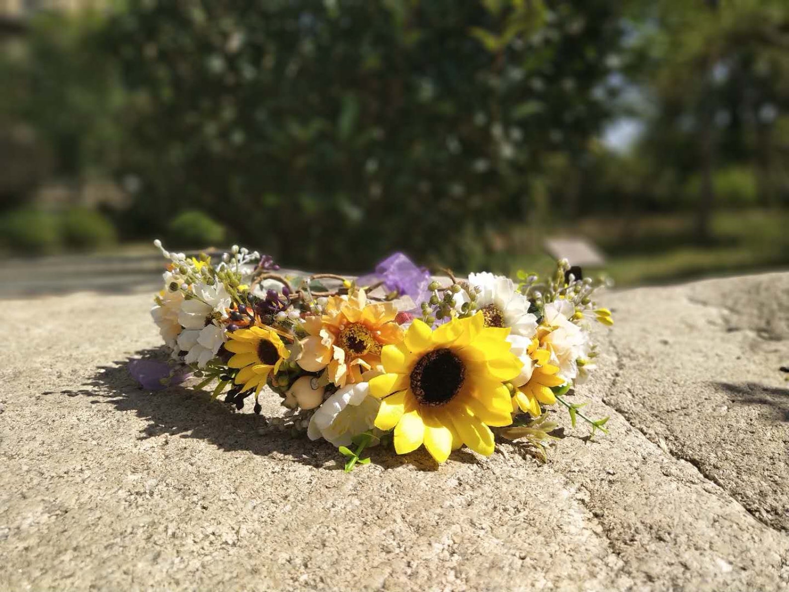 Sunflower Flower Crown Sunflower Headband Wedding Flower Crown | Etsy