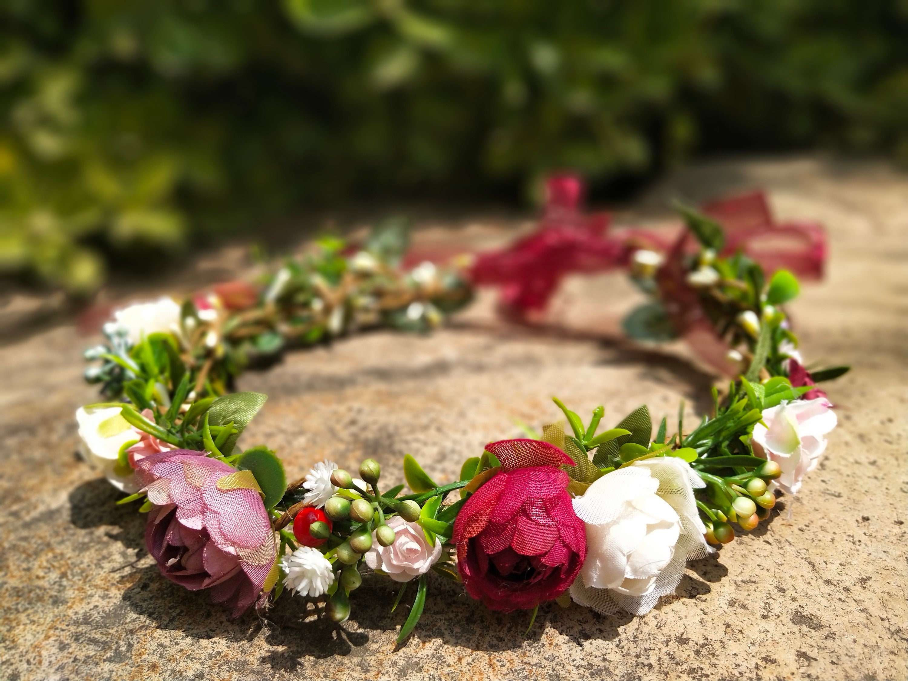 Frosted Flower Crown Rustic Flower Crown Floral Crown Bridal | Etsy