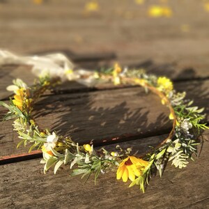 Yellow Flower Crown Sunflower Crown Fall Autumn Flower Crown Wreath ...