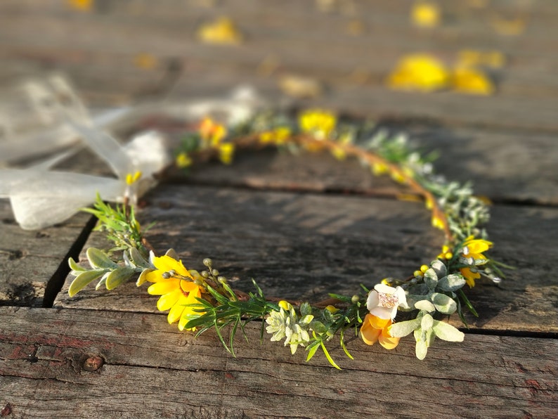 Yellow Flower Crown Sunflower Crown Fall Autumn Flower Crown | Etsy