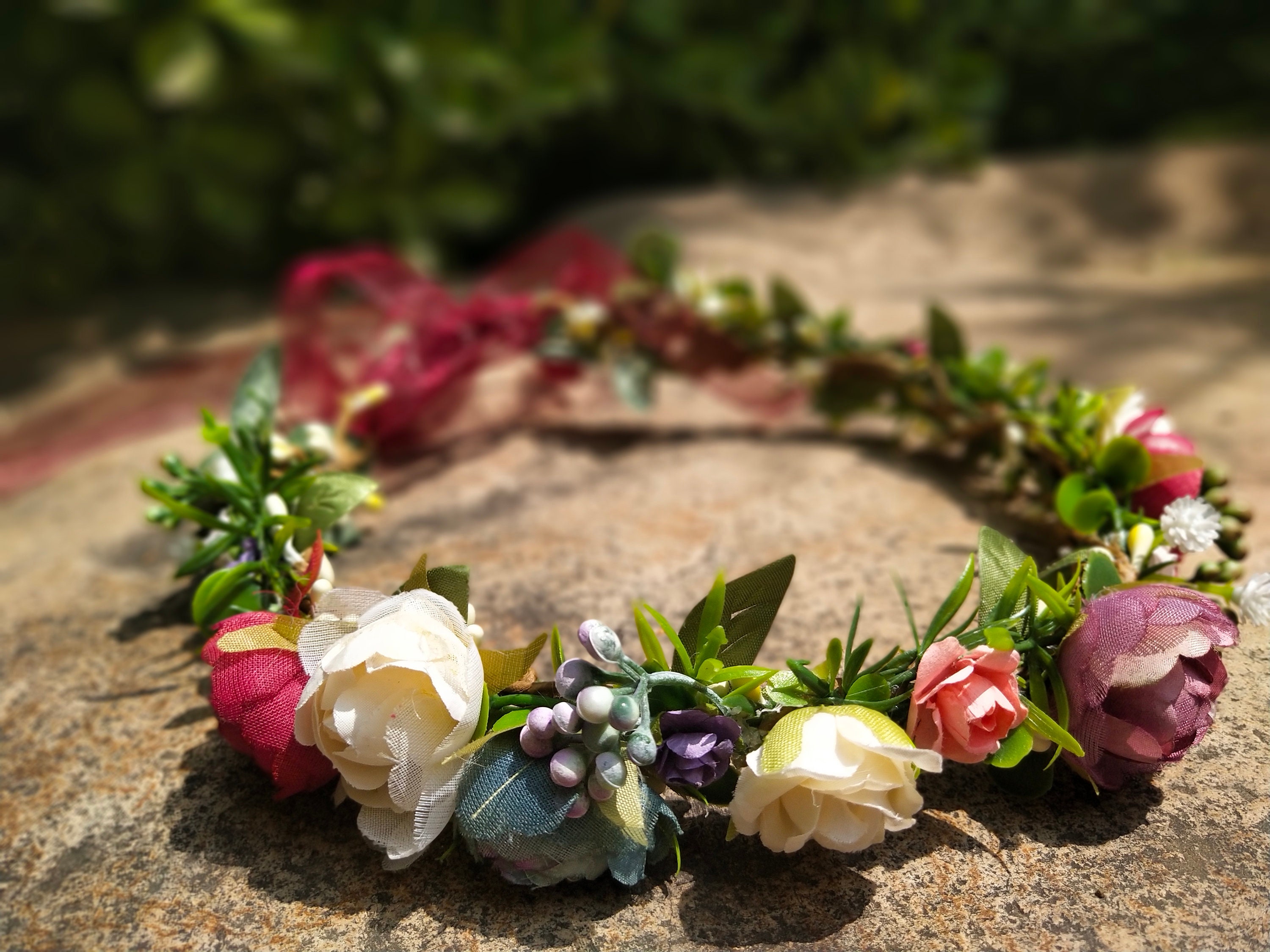 Frosted Flower Crown Rustic Flower Crown Floral Crown Bridal | Etsy