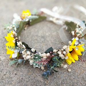 Fall Flower Crown Sunflower Crown Sunflower Headband Succulents Flower ...