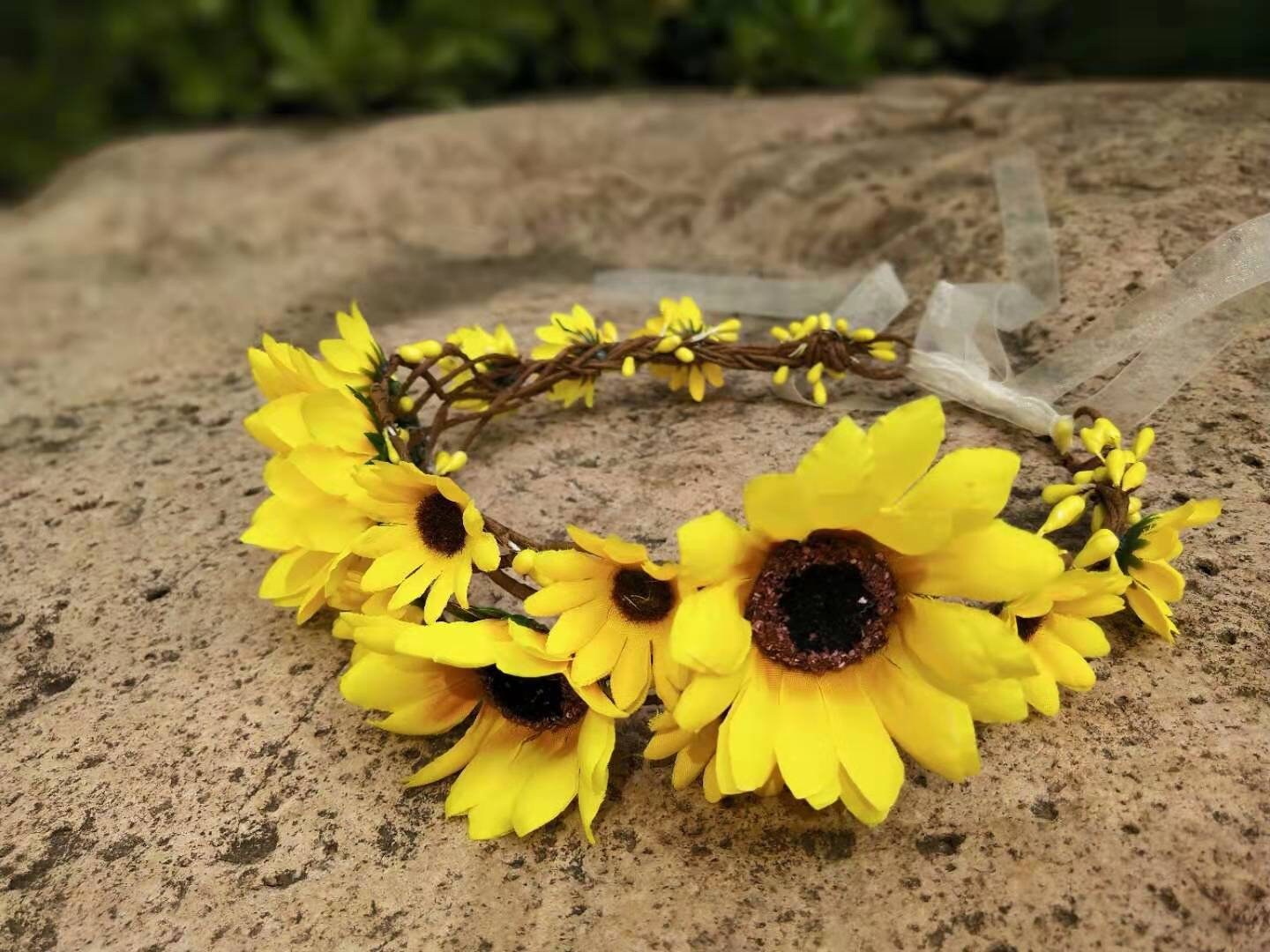 Sunflower crown Summer flower crown women Baby flower crown | Etsy