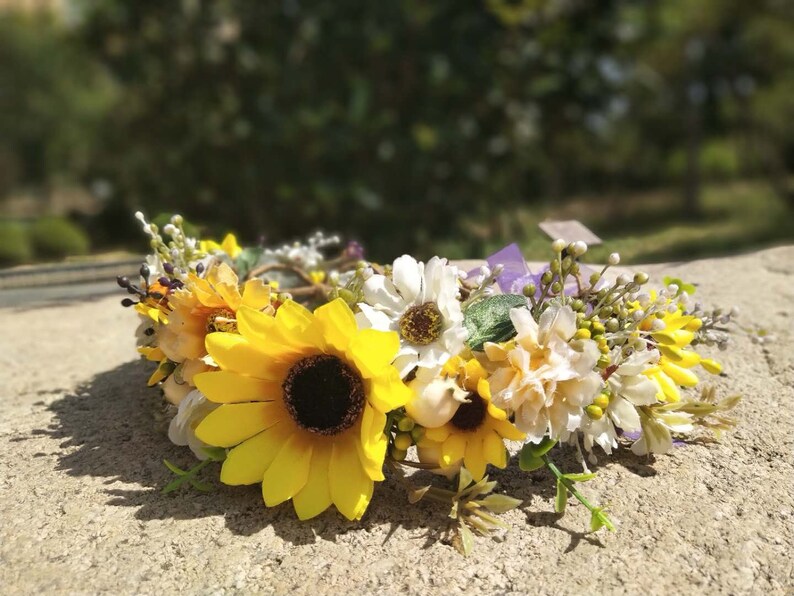 Sunflower Flower Crown Sunflower Headband Wedding Flower Crown | Etsy