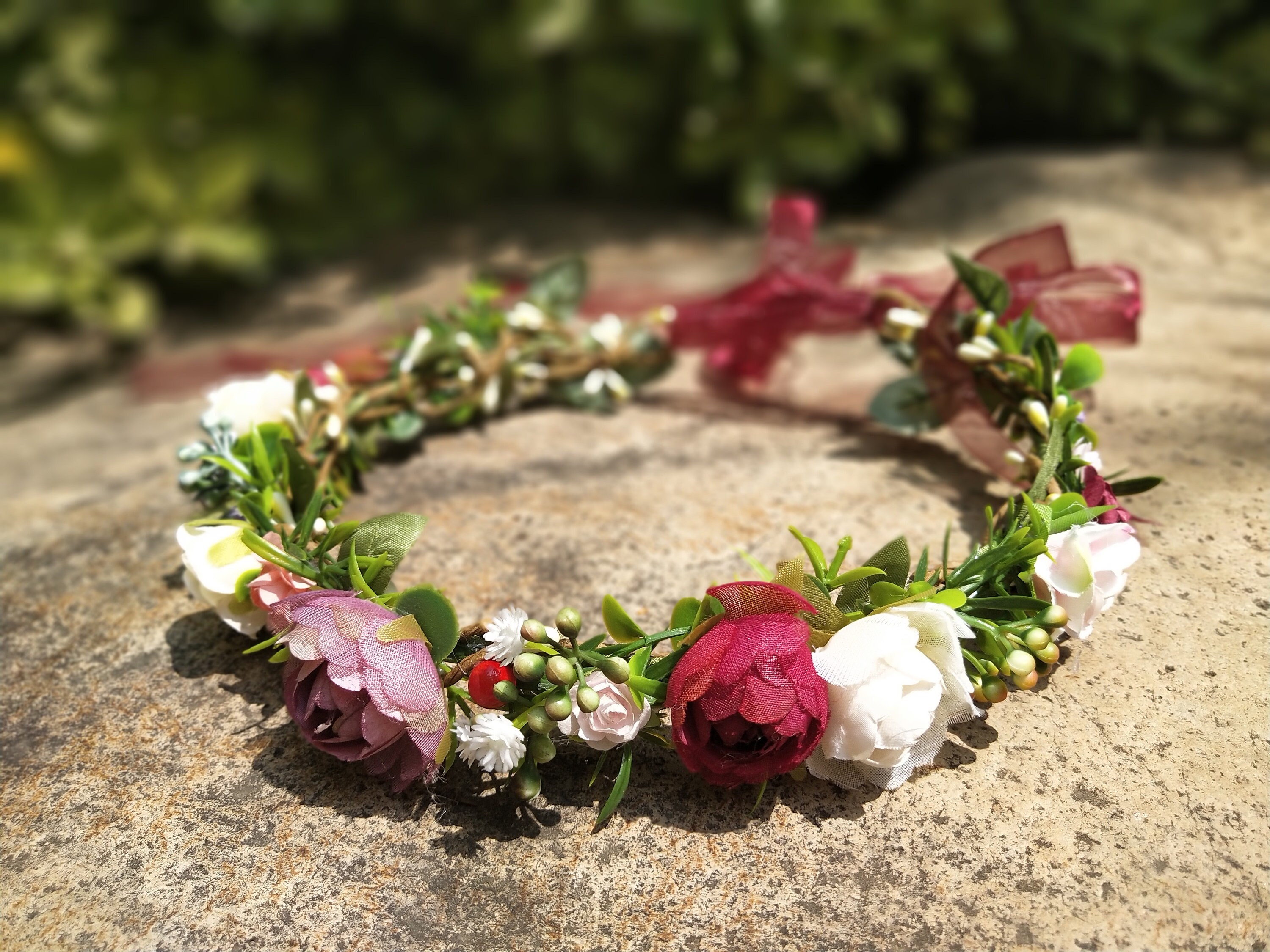 Frosted Flower Crown Rustic Flower Crown Floral Crown Bridal | Etsy