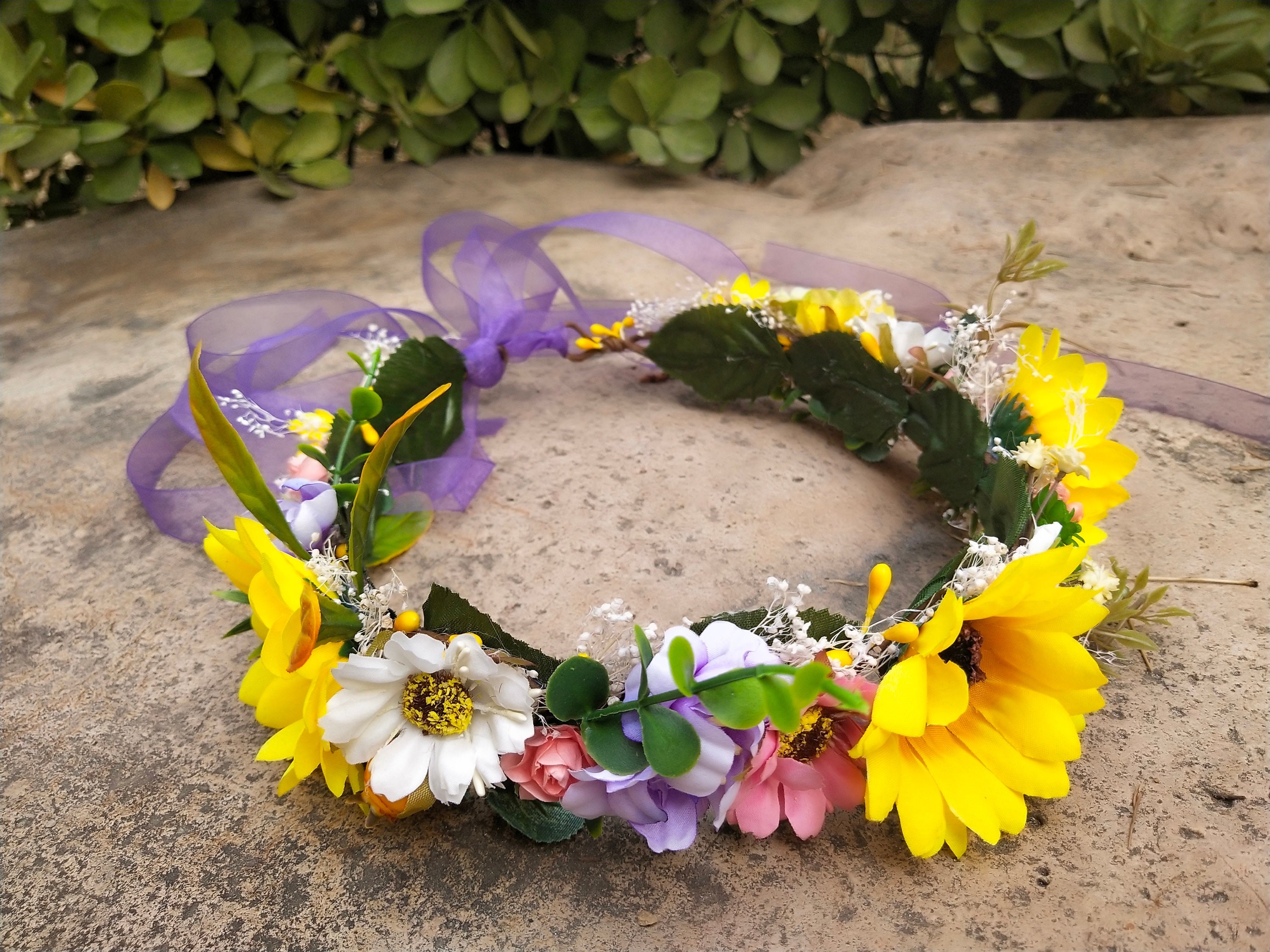 Sunflower crown Sunflower headband Fall flower crown Baby | Etsy