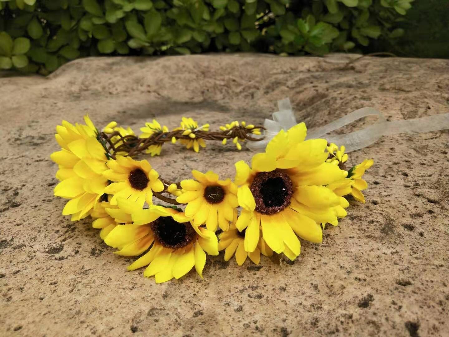 Sunflower crown Summer flower crown women Baby flower crown | Etsy