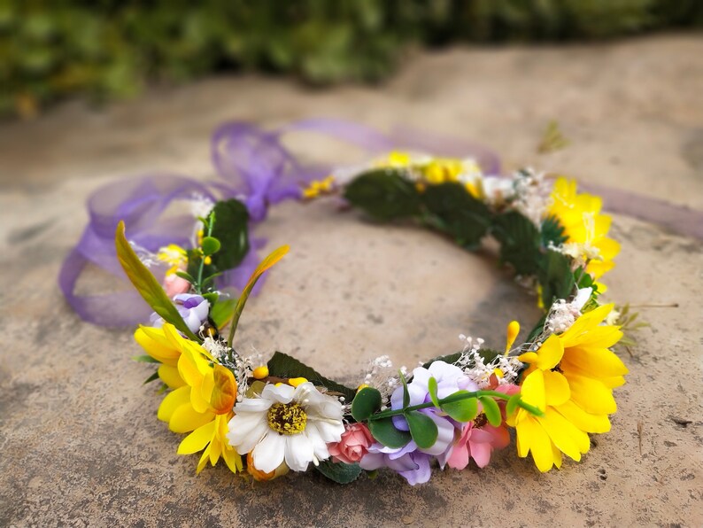 Sunflower Crown Sunflower Headband Fall Flower Crown Baby - Etsy
