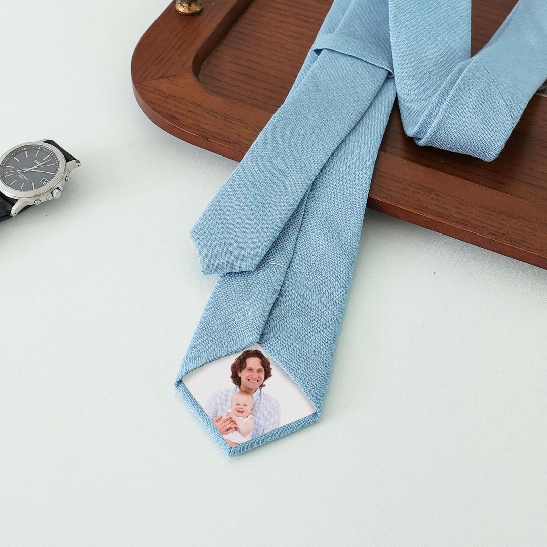 Custom Photo Tie, Fathers Day Gift for Dad, Tie Clip Personalized ...