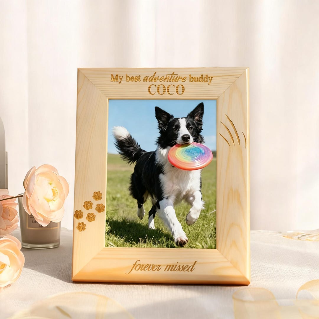 Personalized Dog Memorial Wood Frame Pet Memorial Gifts Dog|cat Photo ...