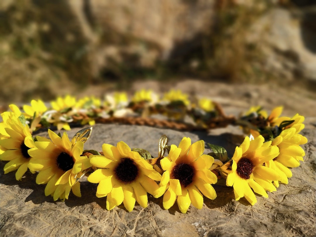 Sunflower Crown Sunflower Headband Baby Flower Girl Crown Fall Wedding ...