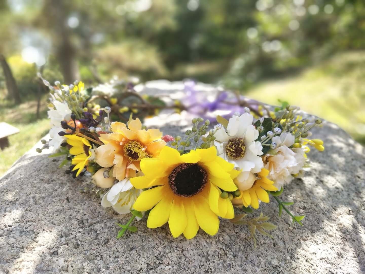 Sunflower Flower Crown Sunflower Headband Wedding Flower Crown | Etsy