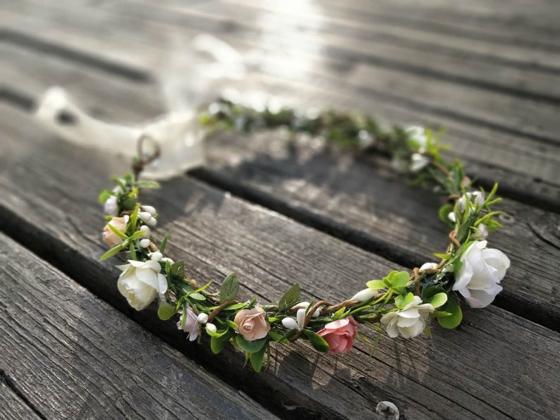 Frosted Flower Crown Rustic Flower Crown. Floral Crown. - Etsy