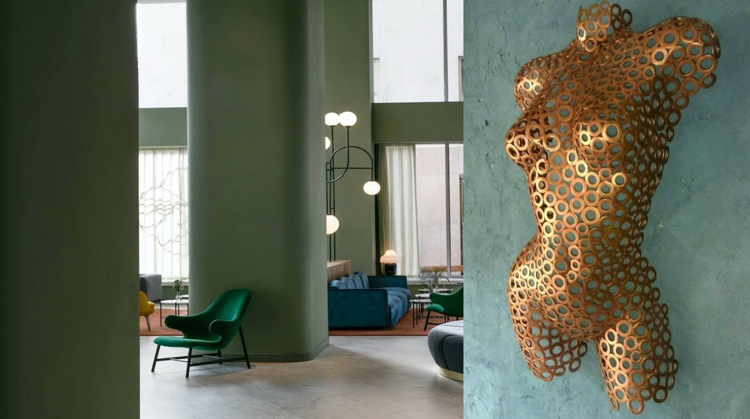 Aphrodite Golden Metal Female Body Wall Art Decor, Minimalist Modern ...