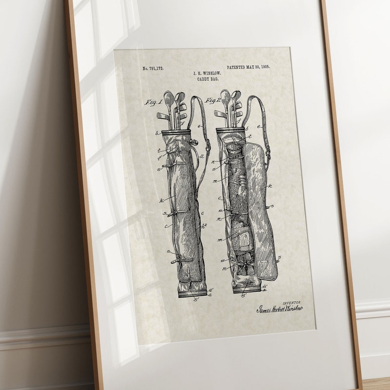 Vintage Golf Bag Print - Etsy