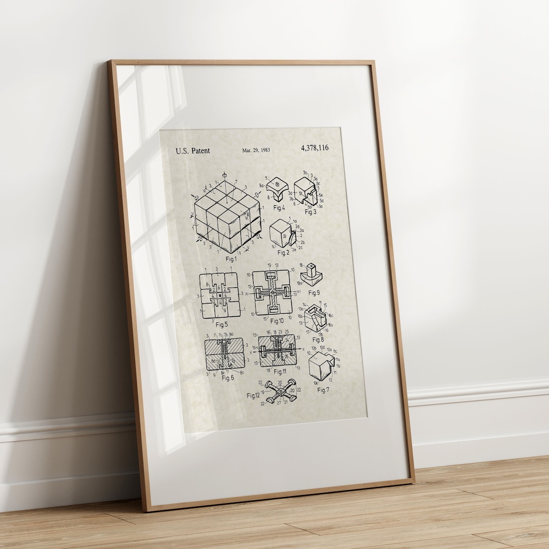Erno Rubik's Toy Cube Patent - 1983 (free Shipping) Large Unframed 8 ...