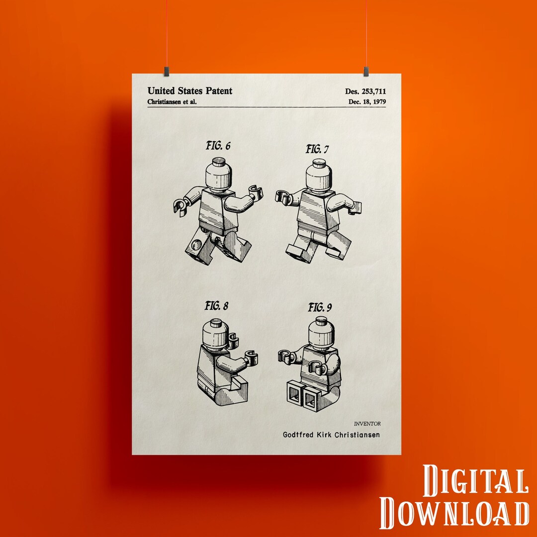 Toy Block Person - 1979 (digital High Quality Print) Ivory, Copper, and ...