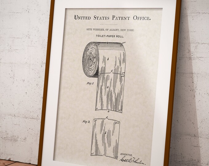 Toilet Paper Roll 1891 free Shipping Large Patent Print - Etsy