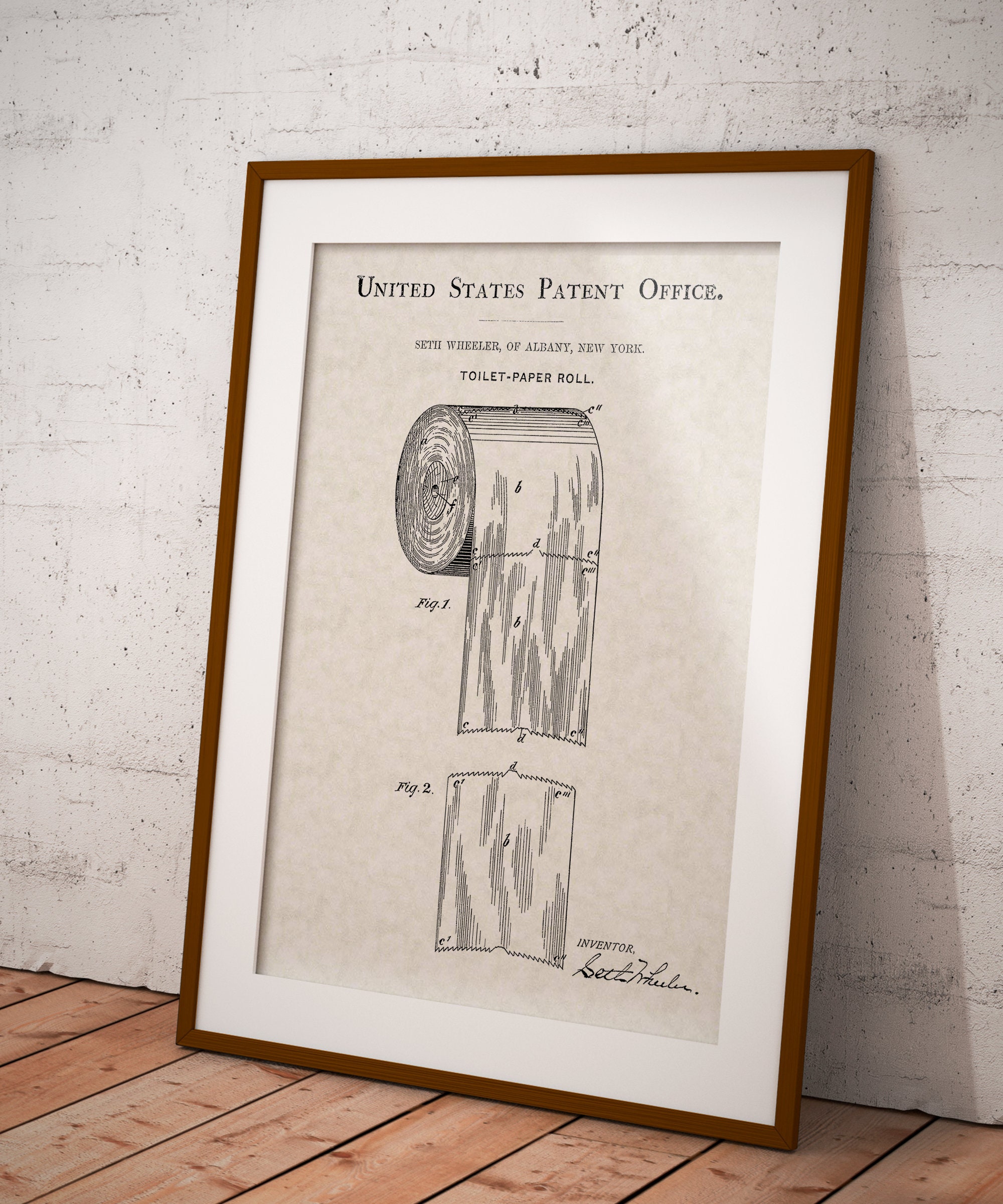 Toilet Paper Roll 1891 free Shipping Large Patent Print - Etsy