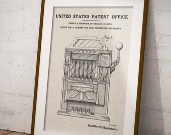 Slot Machine Print - Etsy