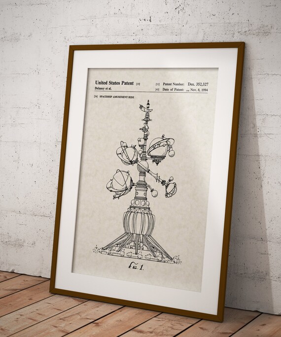 Spaceship Amusement Ride 1994 free Shipping Large Patent - Etsy