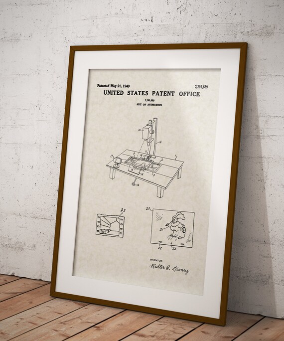Art of Animation 1940 free Shipping Large Patent Print - Etsy