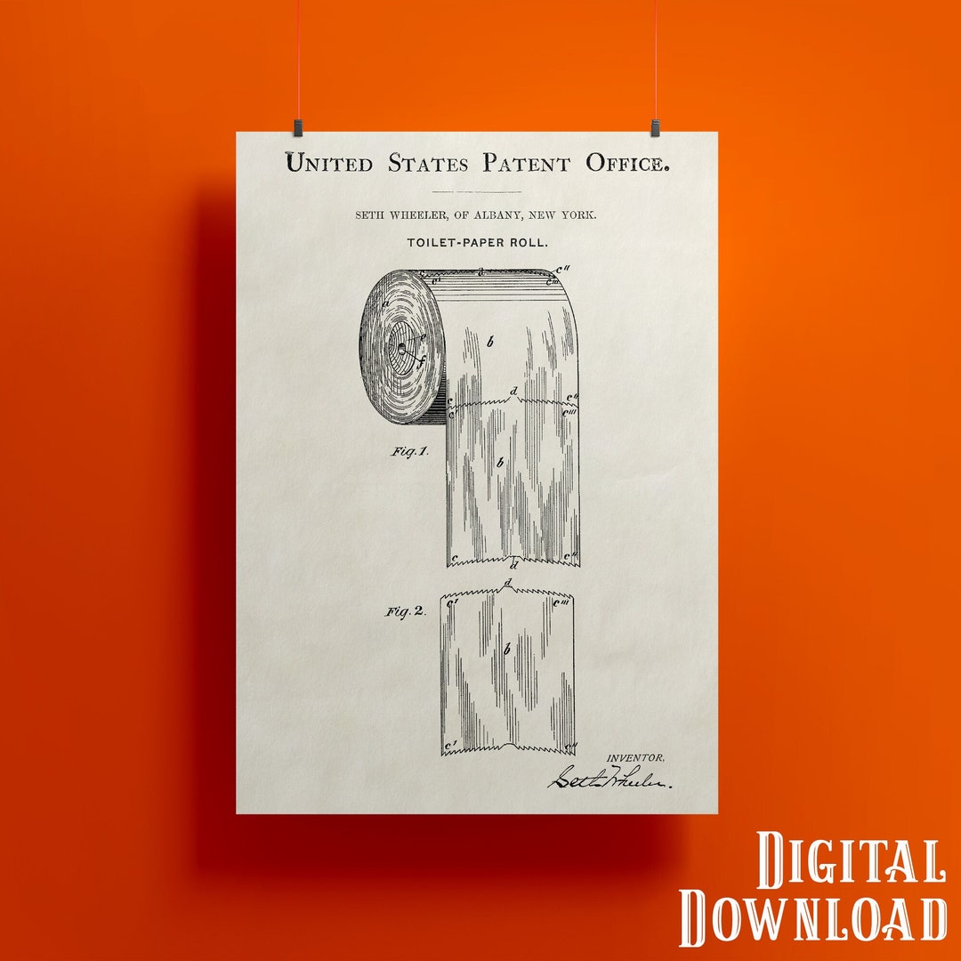 Toilet Paper Roll - 1891 (digital High Quality Print) Ivory, Copper ...