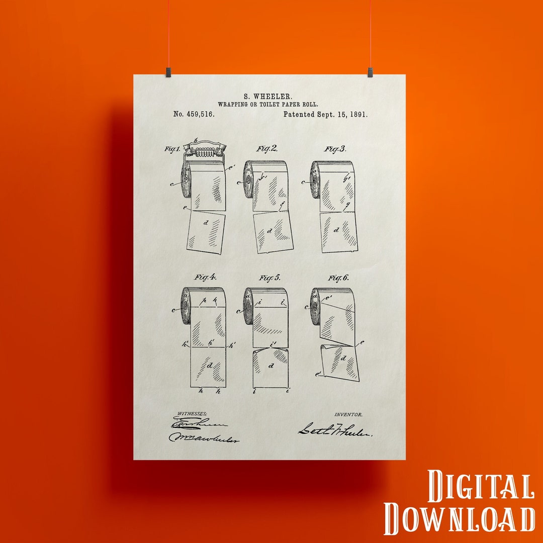 Toilet Paper Roll - 1891 (digital High Quality Print) Ivory, Copper ...