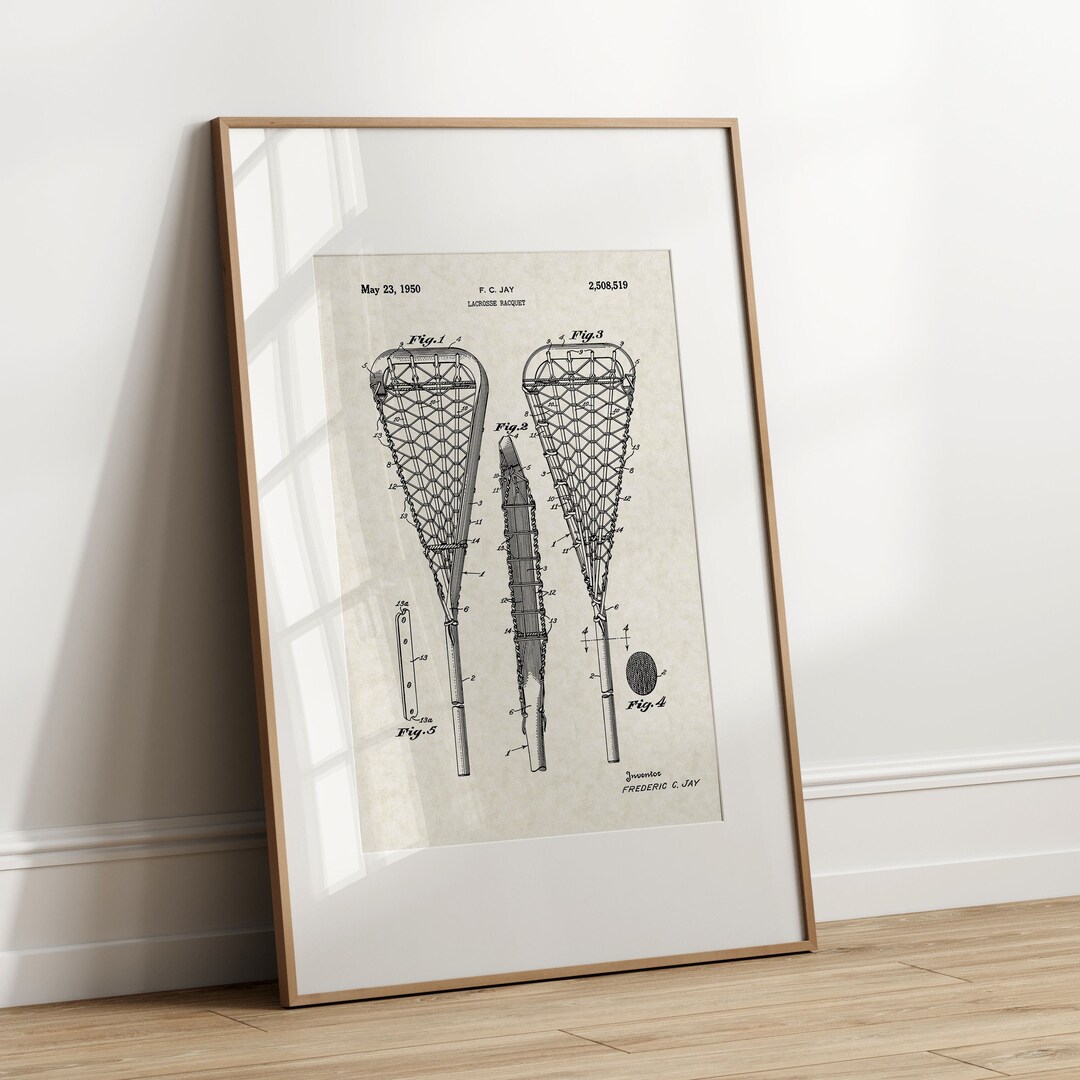 Lacrosse Racquet - 1950 (free Shipping) Large Unframed 8.5x11 Patent ...