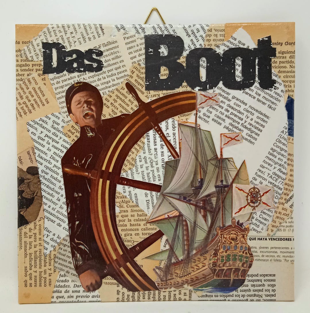 Manual Collage on Panel "das Boot" - Etsy