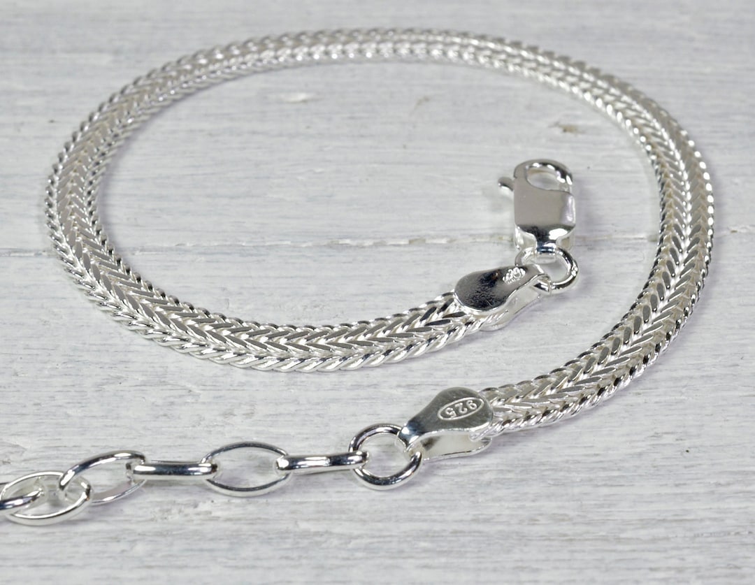 Foxtail Chain Bracelet Sterling Silver - Etsy