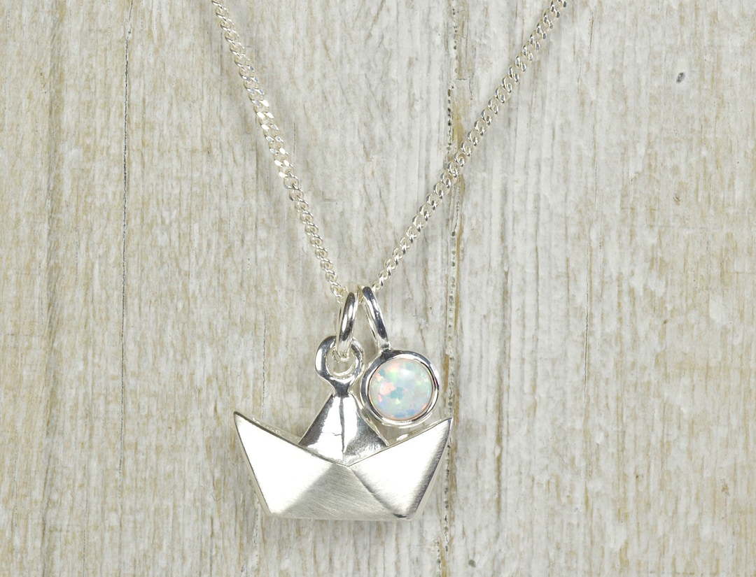 Paper Boat Necklace - Etsy