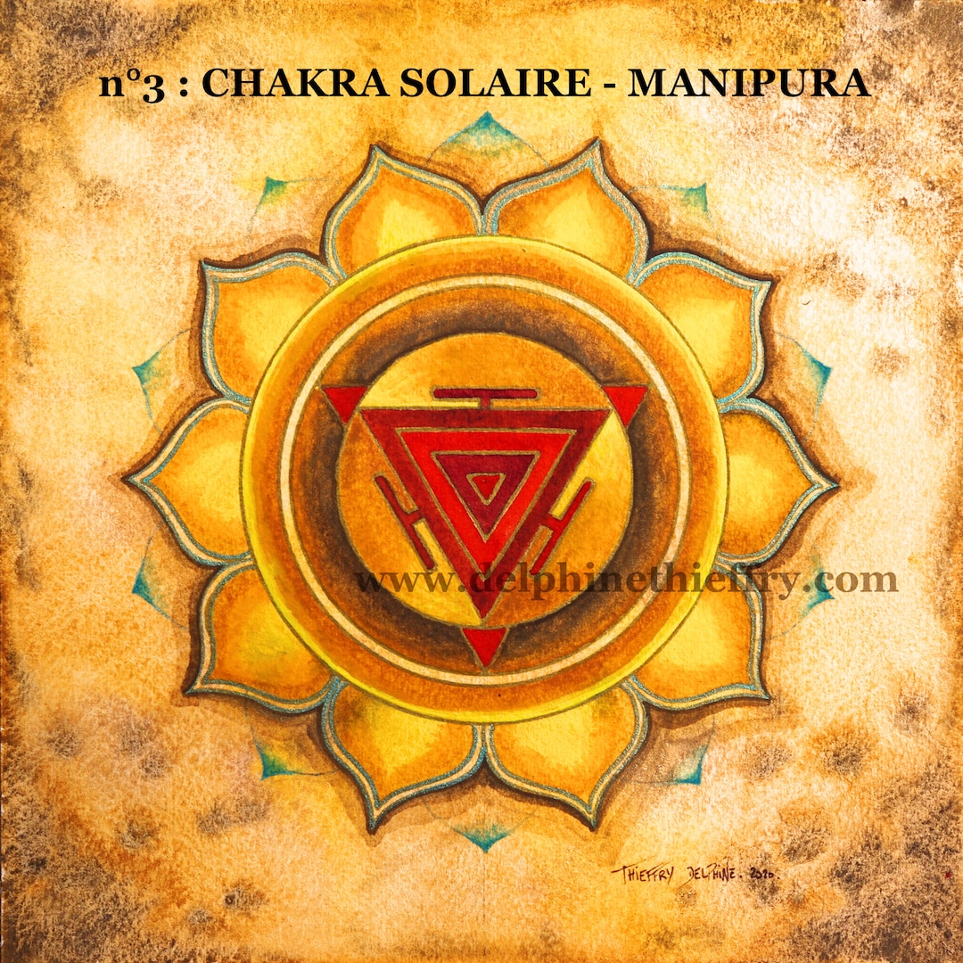 Manipura Solar Chakra Art Print- High Quality Print 20x20 Cm-healing ...
