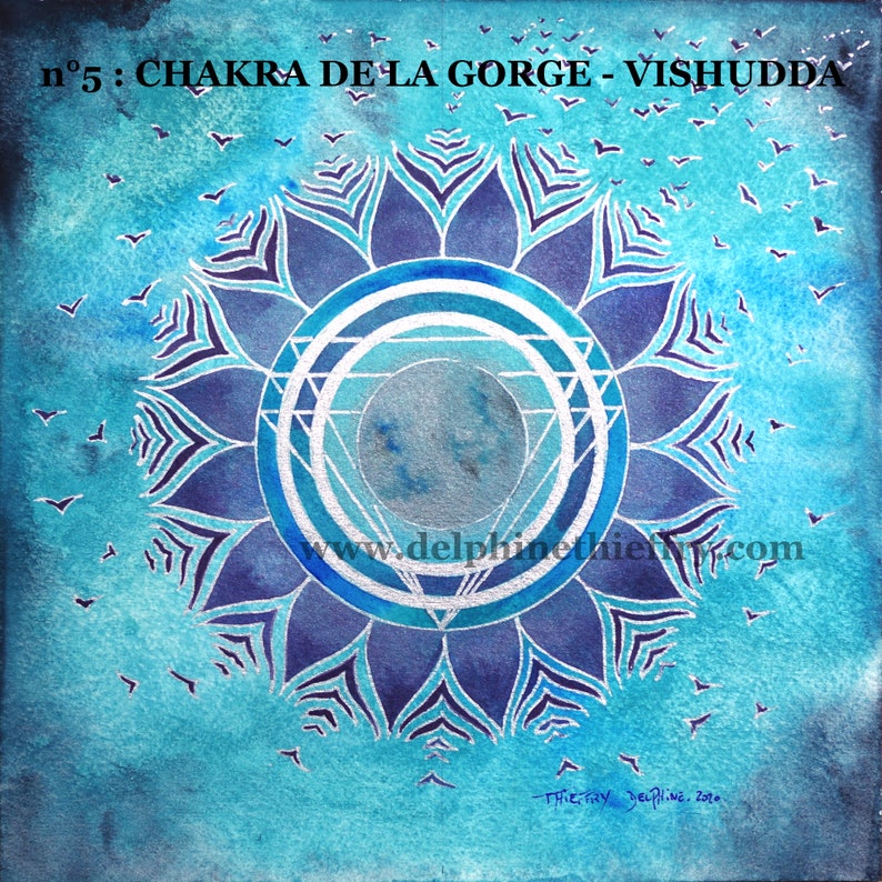 Impression d'art chakra de la gorge Vishuddha-tirage haute qualité ...