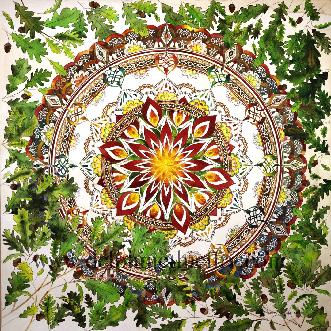 Art Print "the Soul of the Oak" - Celtic, Druidic Art, Natural Colors ...