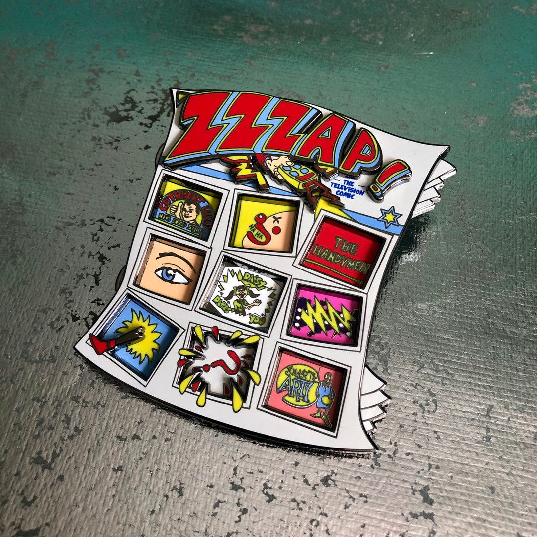 Zzzap the Television Comic Enamel Pin - Etsy