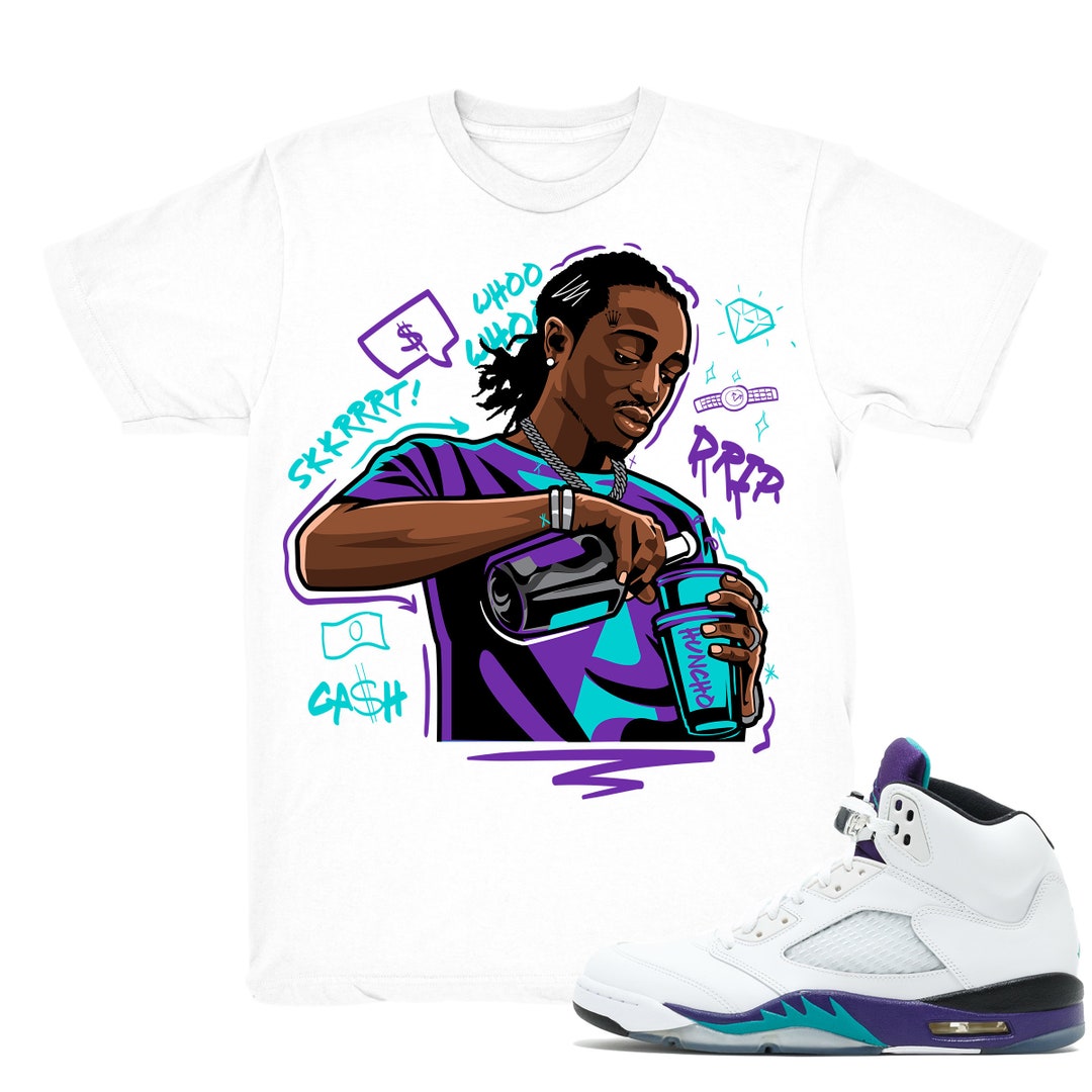 Grape 5 Shirt | Quavo Drip - Match Retro 5 Grape Tee Shirts - Etsy