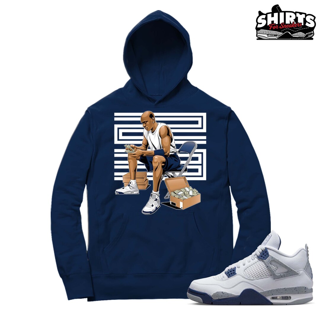 Midnight Navy 4 Hoodie MJ Stackin Match Match Retro 4 Midnight Navy ...