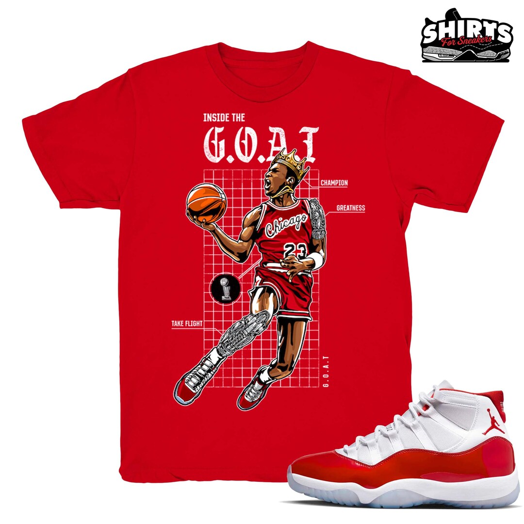 Cherry 11 Shirt | Goat Blueprint - Match Retro 11 Cherry / Red Tee ...