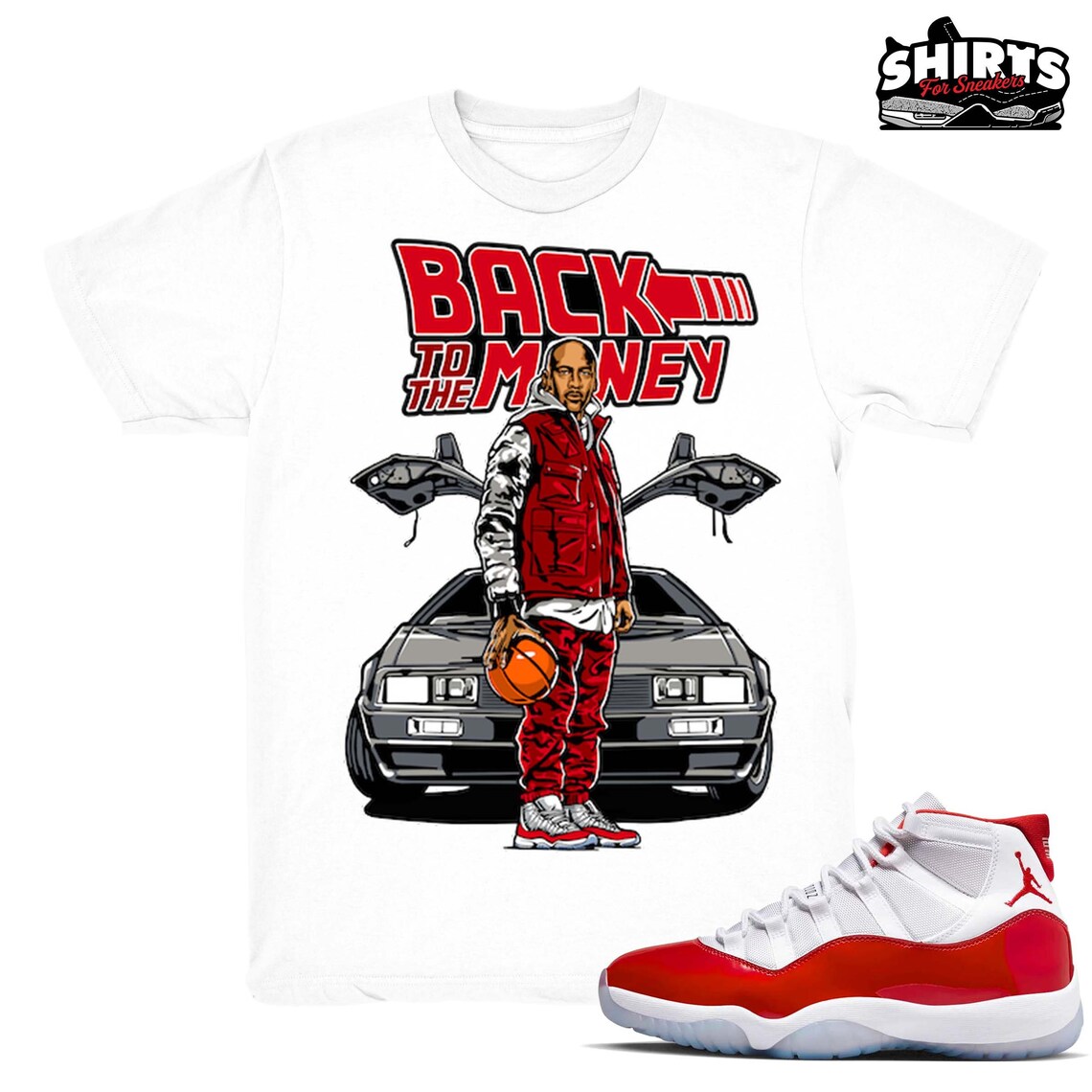 Cherry 11 Shirt to the Money Match Retro 11 Cherry / White - Etsy