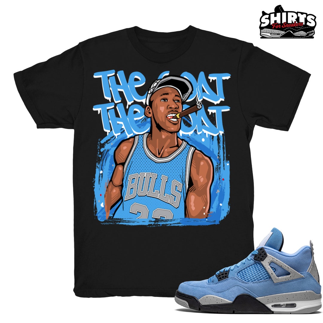 UNC 4 Shirt the Goat Match Retro 4 UNC 2021 / Black Tee Shirts - Etsy